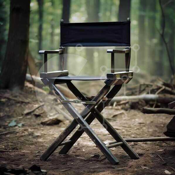 Capturing the Serenity of Nature with an Empty Director's Chair stock ...