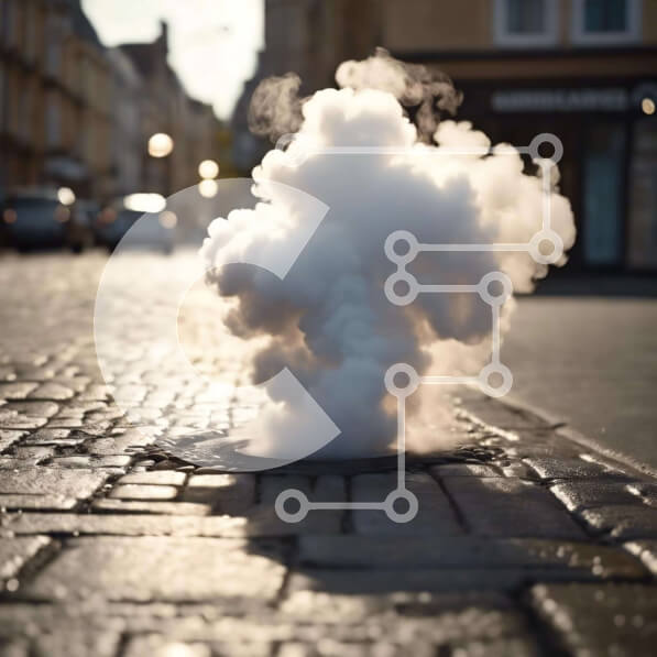 Download Steam coming out of a manhole in the middle of a street ...