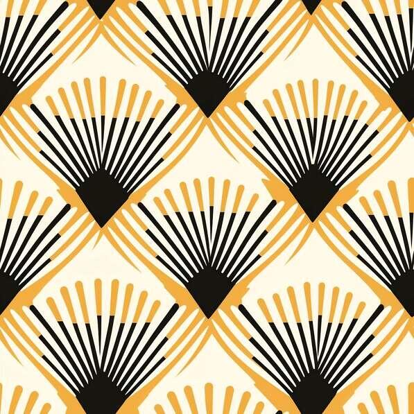 Download Black and Yellow Fan-Shaped Seamless Pattern Patterns Online ...