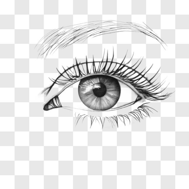 Download Detailed Black and White Eye Drawing for Art Inspiration ...