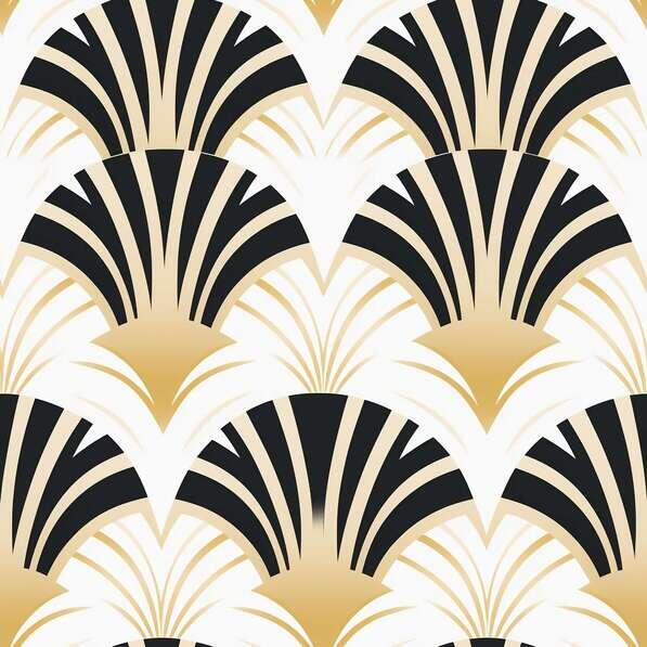 Download Art Deco Black and Gold Fan Pattern Patterns Online - Creative ...