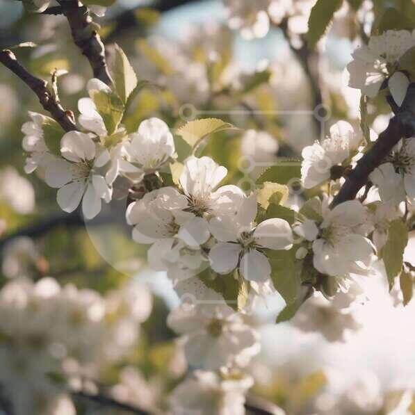 Beautiful Spring Blossoms on Tree Branch stock photo | Creative Fabrica