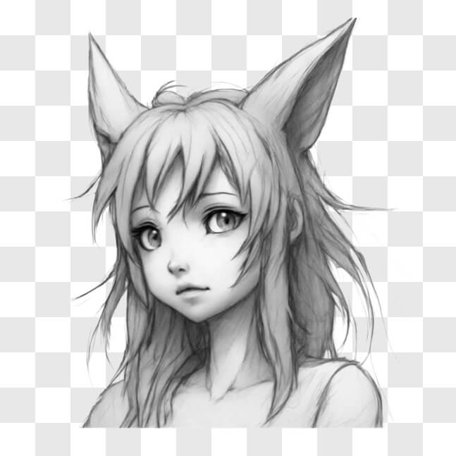 Download Anime Girl Drawing with Ear Piercings Sketches Online ...