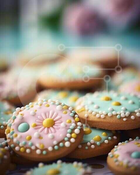 Assorted Pastel Colored Cookies stock photo | Creative Fabrica