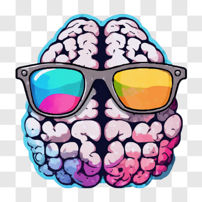 Download Colorful Brain with Sunglasses - Educational Tool for Learning ...