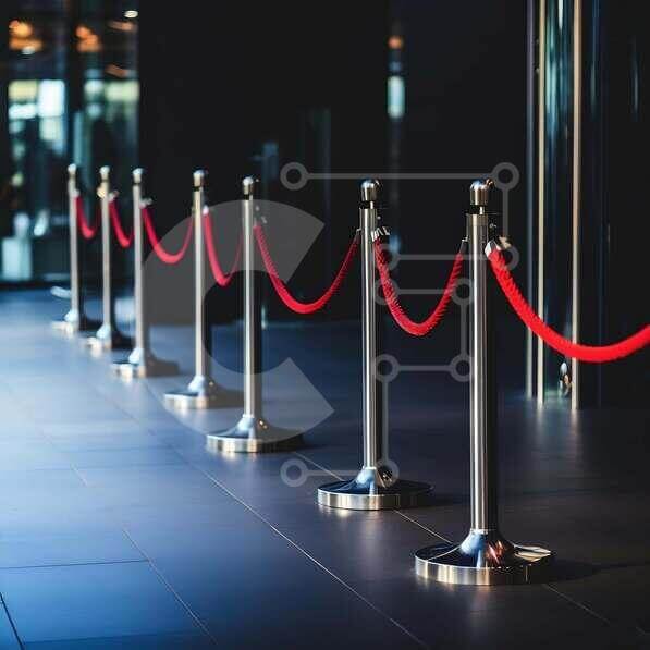 Red Rope Barriers for Crowd Control and Security stock photo | Creative ...