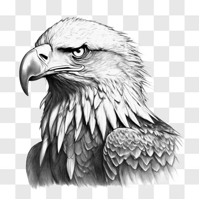 Download Black and White Eagle Head Drawing with Open Beak Sketches ...