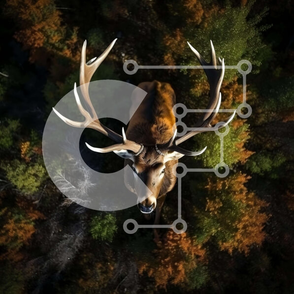 Download Aerial View of Deer in Forest Stockphotos Online - Creative ...