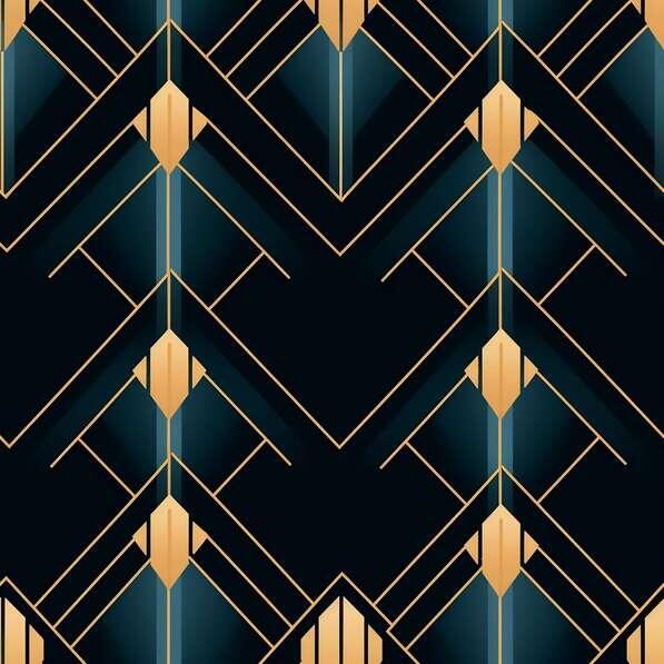Download Art Deco Geometric Wallpaper in Gold and Black Patterns Online ...