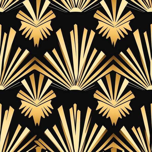 Download Gold Art Deco Stars Seamless Pattern on Black Background ...