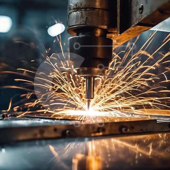 Metal Cutting Machine in Manufacturing Industry stock photo | Creative ...