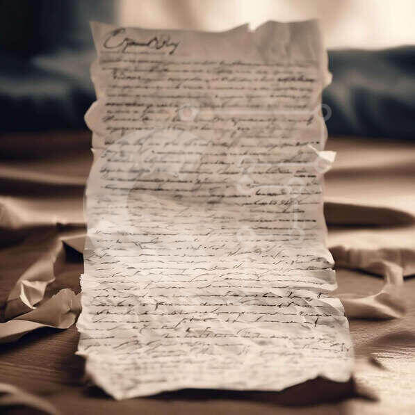 Lettre ancienne et papier froissé vintage photo stock | Creative Fabrica