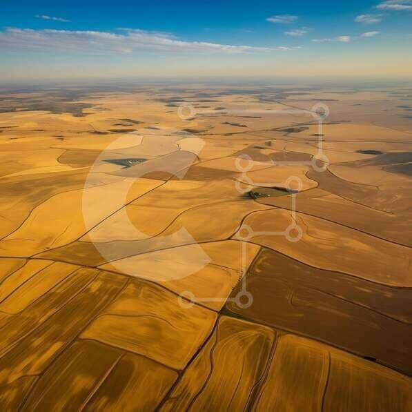 Aerial View of Agricultural Land with Yellow Fields and Crops stock ...