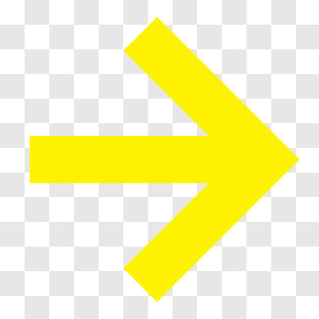 Download Yellow Arrow Sign Pointing Right PNGs Online - Creative Fabrica