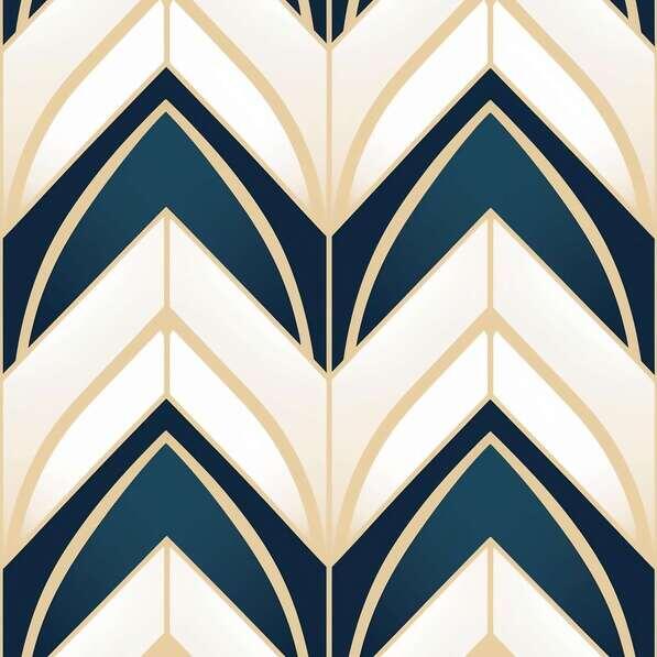 Download Art Deco Inspired Blue and White Chevron Pattern Wallpaper ...