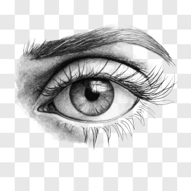 Download Graphite Pencil Drawing of a Woman's Eye with Eyelashes ...