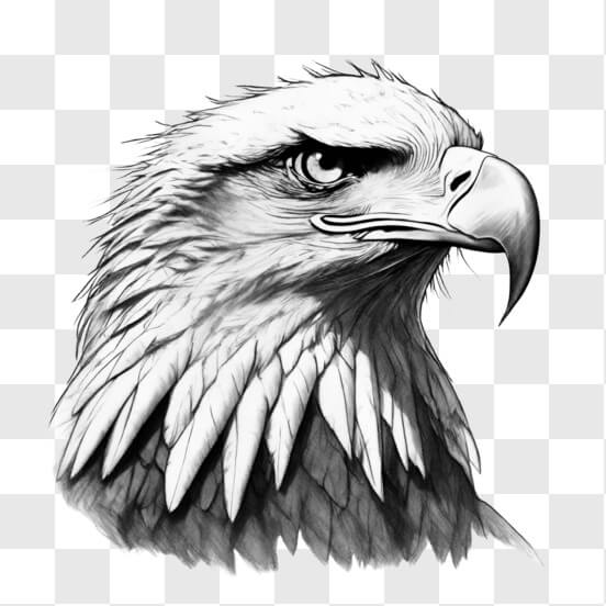 Download Simple and Elegant Eagle Head Drawing for Kids and Adults ...