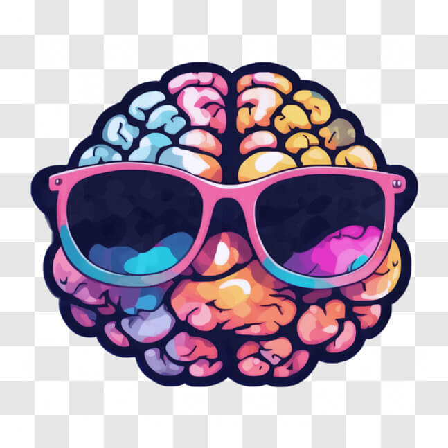 Download Colorful Brain with Sunglasses - Representation of Human Brain ...