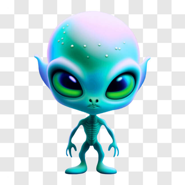 Download Blue Alien with Green Eyes in the Dark PNGs Online - Creative ...