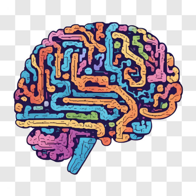 Download Colorful Circuit Board Brain Representation Cartoons Online ...