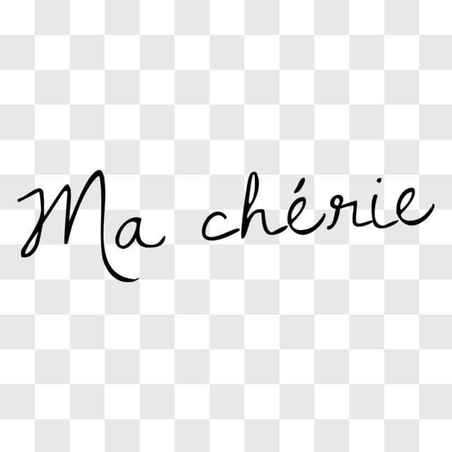 Download Ma Cherie in Black Cursive on White Background PNGs Online ...