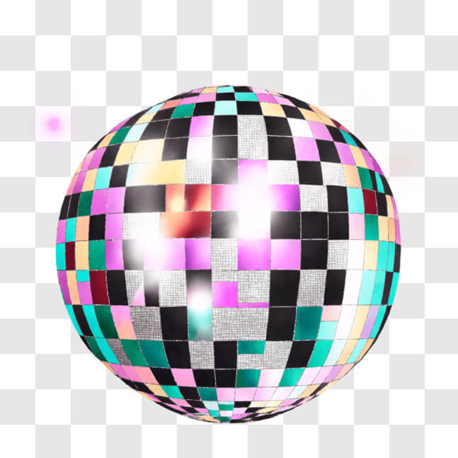 Download Colorful Checkered Disco Ball for Parties and Events PNGs ...