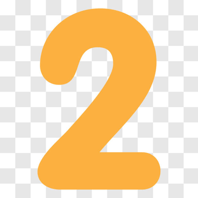 Download Orange Number 2 on White Background PNGs Online - Creative Fabrica