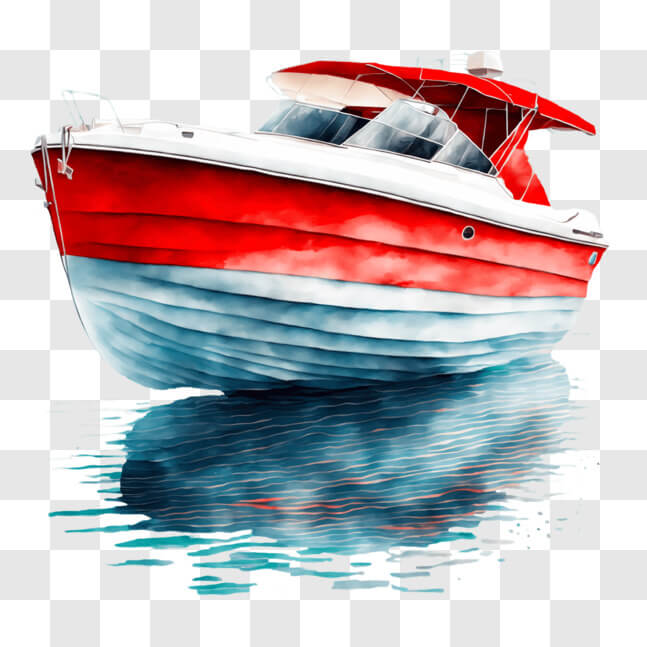 Download Red and White Boat Floating on Water PNGs Online - Creative ...
