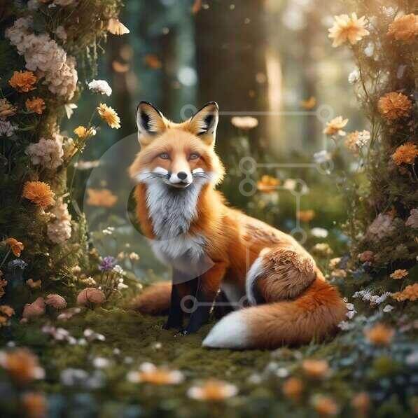 Captivating Image of an Orange Fox in a Lush Forest stock photo ...