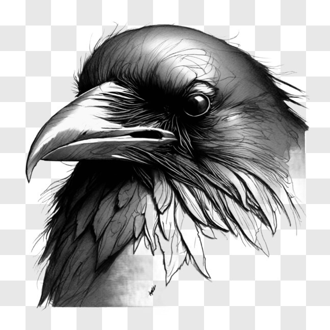 Download Intimidating Raven's Head Drawing Sketches Online - Creative ...