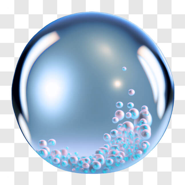 Download Glass Ball with Blue Bubbles and Water PNGs Online - Creative ...