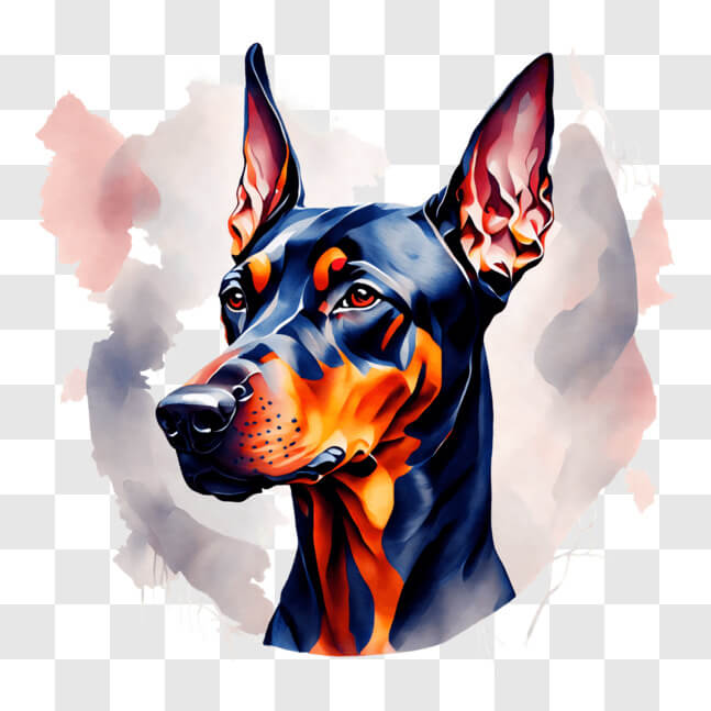 Download Abstract Painting of Doberman Dog's Head with Colorful ...