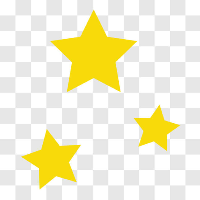 Download Arrangement of Three Yellow Stars PNGs Online - Creative Fabrica