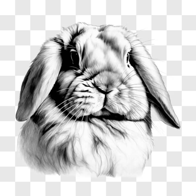 Download Black and White Drawing of a Bunny Rabbit Sketches Online ...