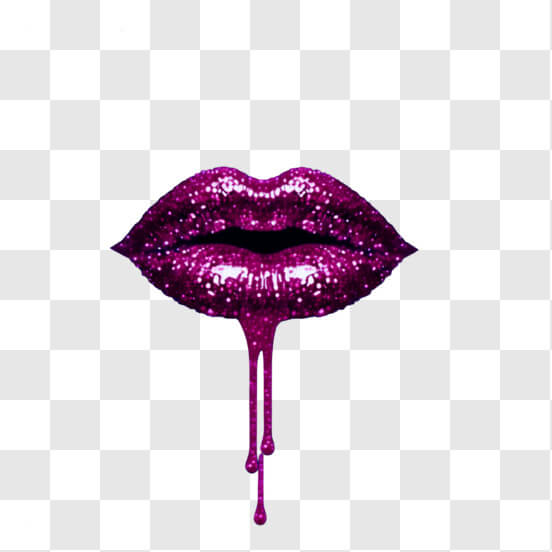 Download Pink Lipstick with Purple Glitter PNGs Online - Creative Fabrica