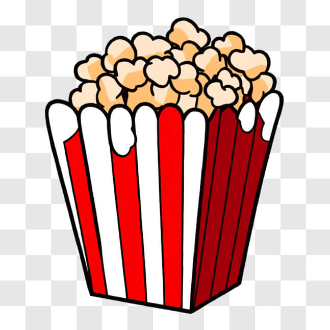 Download Popcorn Box Clipart with Red and White Stripes PNGs Online ...