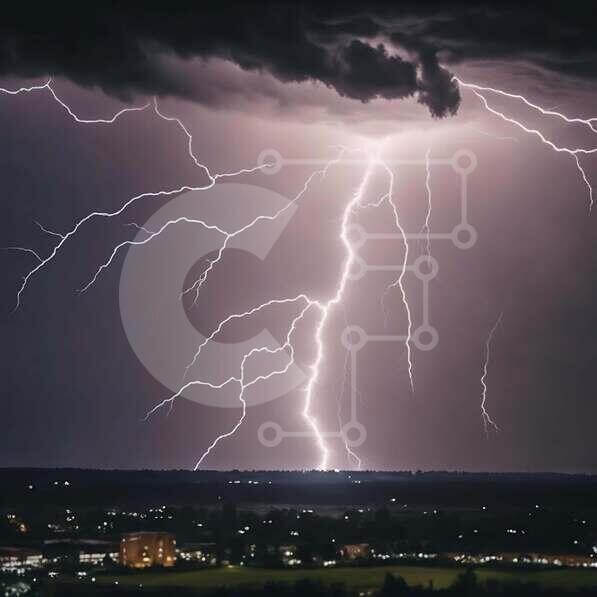 Impressive Lightning Strikes in the Night Sky stock photo | Creative ...