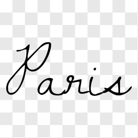 Download Black and White Image of Bonjour in Cursive Handwriting PNGs ...