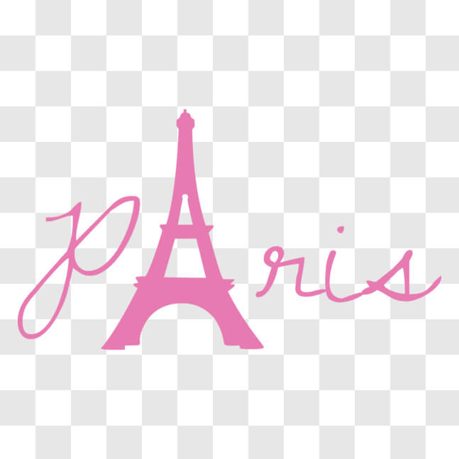 Download Pink Eiffel Tower with Paris written on it PNGs Online ...