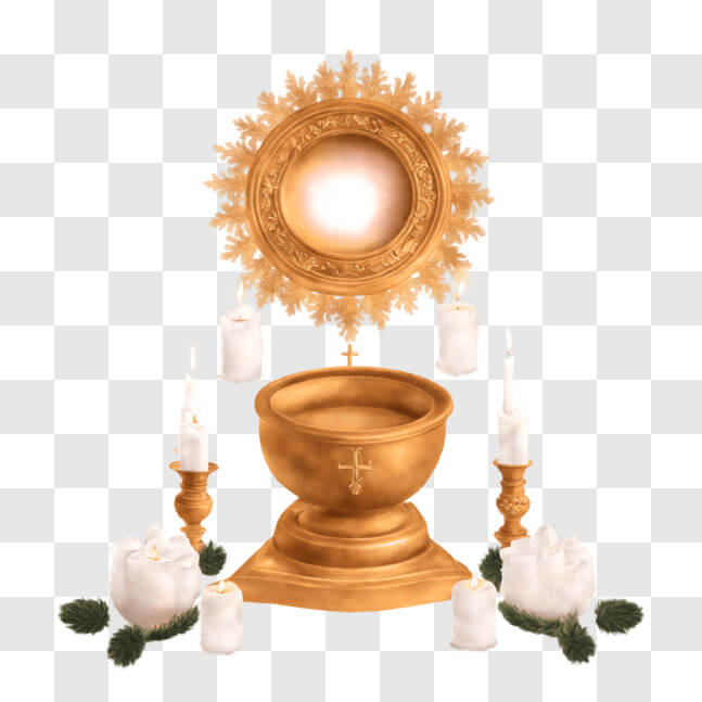 Télécharger Autel Doré avec Bougies et Fleurs PNGs En Ligne - Creative ...