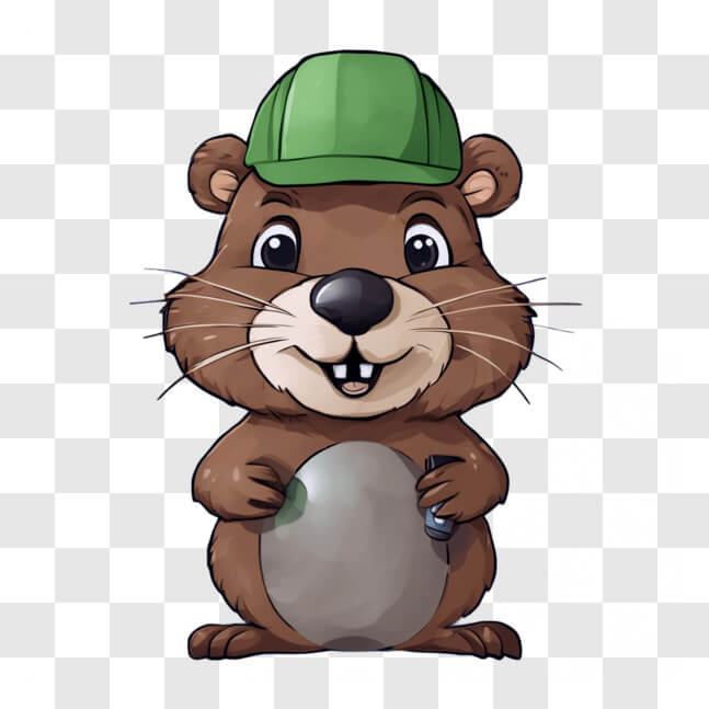 Baixe Castor de desenho animado com chapéu verde grande Cartoons ...