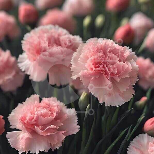 Vibrant Pink Carnations in Full Bloom stock photo | Creative Fabrica