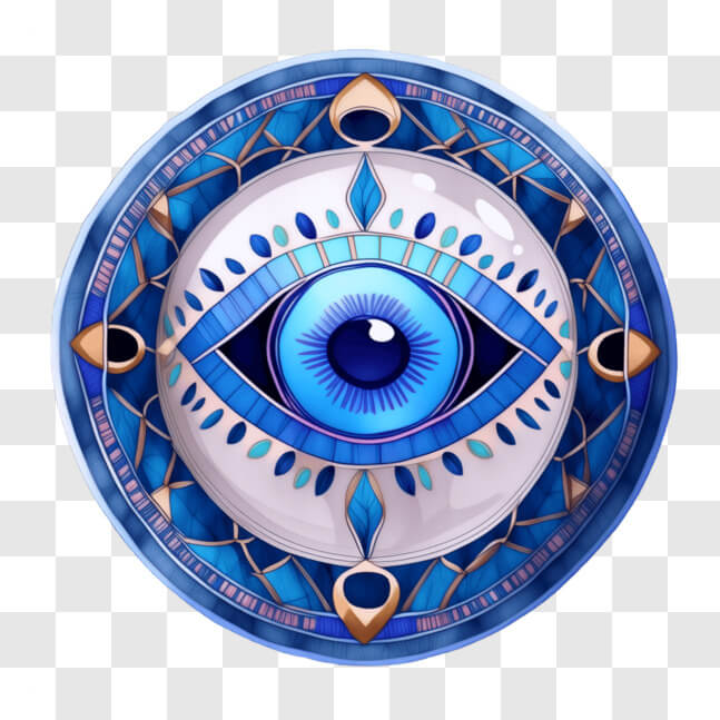 Download All-Seeing Eye in Circular Frame with Blue and Gold Elements ...