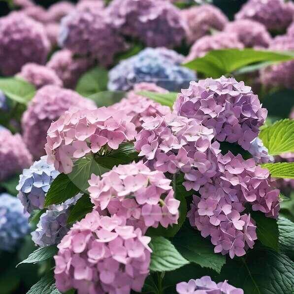 Vibrant Hydrangea Flowers for Decorative and Pollination Purposes stock ...