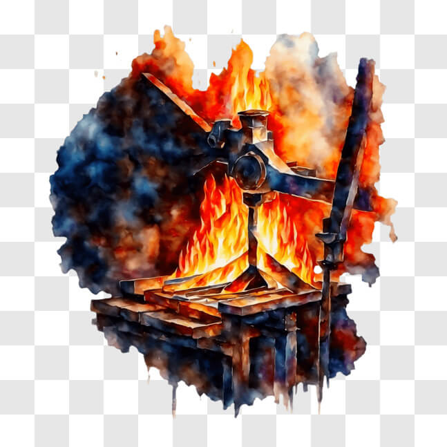 Download Blacksmith's Forge on Fire PNGs Online - Creative Fabrica