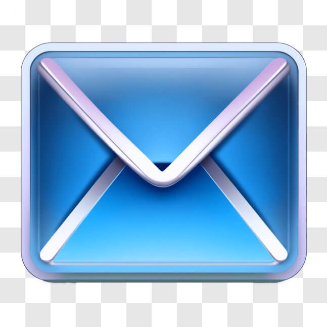 Download Blue Email Icon with Open Envelope PNGs Online - Creative Fabrica