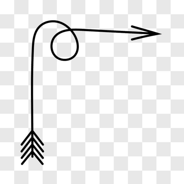 Download Black and White Arrow Drawing with String Attached PNGs Online ...