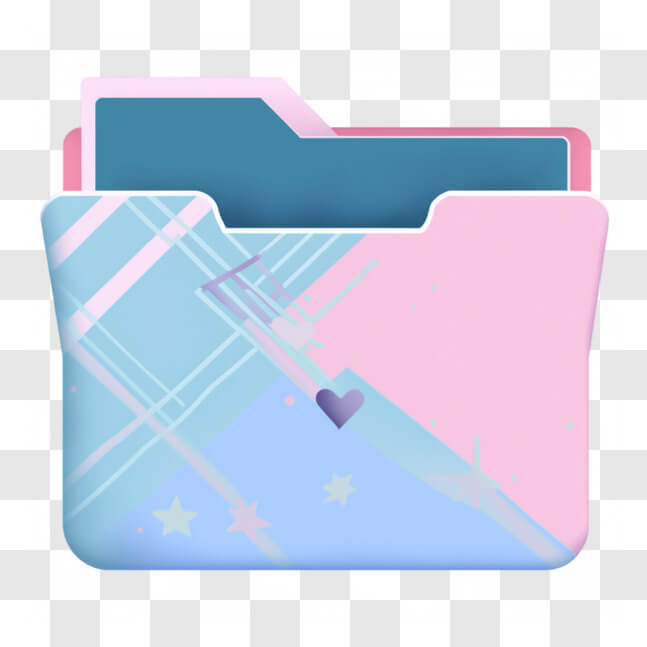 Download Colorful File Folder with Papers and Hearts PNGs Online ...