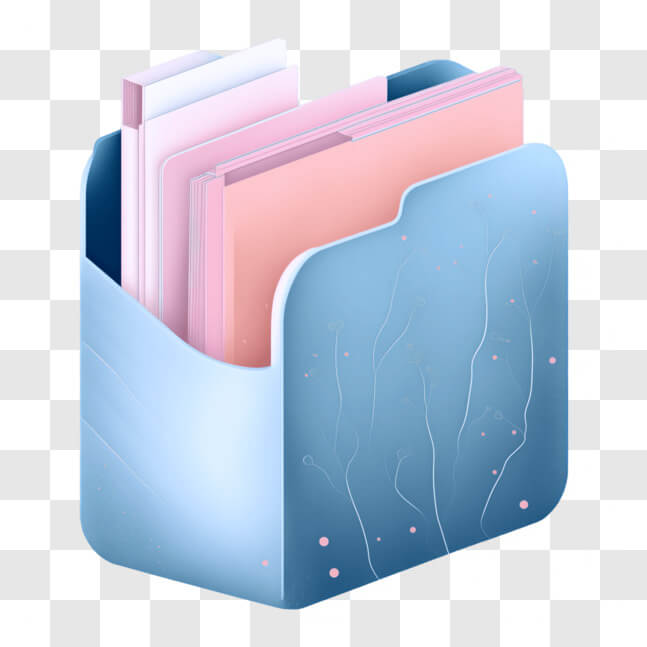 Download Blue Folder with Pink and Blue Papers PNGs Online - Creative ...