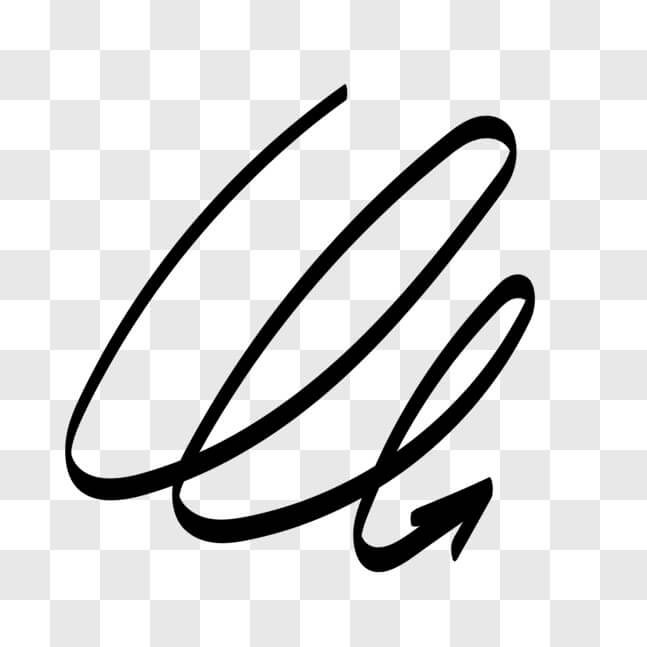 Download Black and White Handwritten Signature with Arrow PNGs Online ...